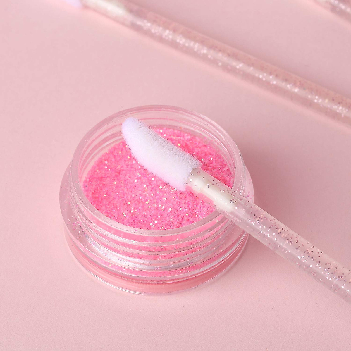 100 Disposable Lip Brushes, Lipstick Applicator, Lip Gloss Wands Pink Tbestmax