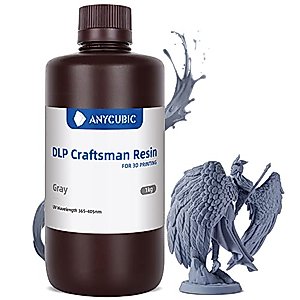 ANYCUBIC 3D Printer Resin, 365-405nm DLP UV-Curing Resin for Photon Ultra/Photon D2, High Precision and Fast Curing Craftsman Resin for DLP LCD SLA 3D Printing, 8K Capable (Grey, 1000g)