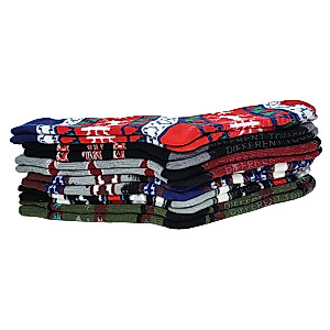 6 pairs Packs Thermal Lodge Socks for Men and Women, Heated Winter Non-Skid Boot Socks, Insulated for Cold (as1, numeric, numeric_10, numeric_13, regular, regular, Assorted Winter Themed, 10-13)