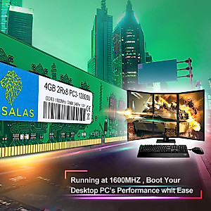 4GB DDR3 1600 MHz PC3-12800 CL11 Desktop Memory DIMM PC3-12800U Rasalas DDR3 4GB 2Rx8 Udimm 1.5V Dual Rank RAM 240-PIN for AMD Intel System Desktop Computer