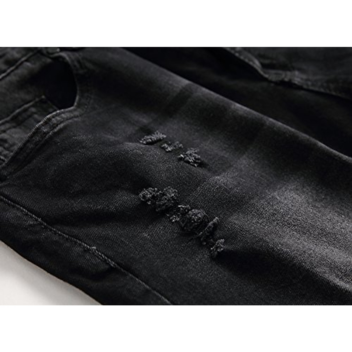 Liuhond Men's Ripped Straight Holes Hip Hop Biker Stretchy Jeans(30, 209 Black)