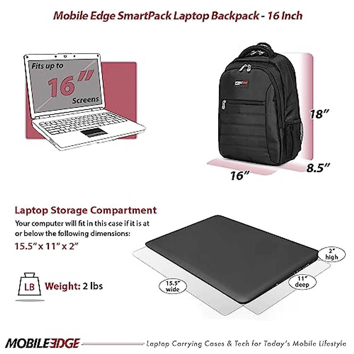 Mobile Edge - SmartPack - 16"/17" Mac - Black