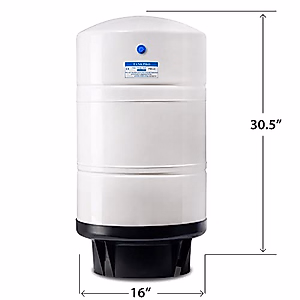 iSpring T20M 20 Gallon Pre-Pressurized Tank for Reverse Osmosis (RO) Systems with 14 gallons of Water Storage Capacity, 20, White
