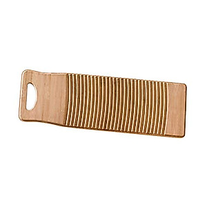 TOPBATHY Wood Washboard Practical Clothes Bamboo Washboard Anti-slip Laundry Cleaning Board Manual Clothes Washing Tool for Home School - 60cm