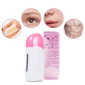 Roll on Wax Warmer Kit, 100 Non Woven Wax Strips, LIARTY Portable Wax Warmer for Hair Removal for Women Men Home Waxing Machine Kit (Rose Roll on Wax Kit)