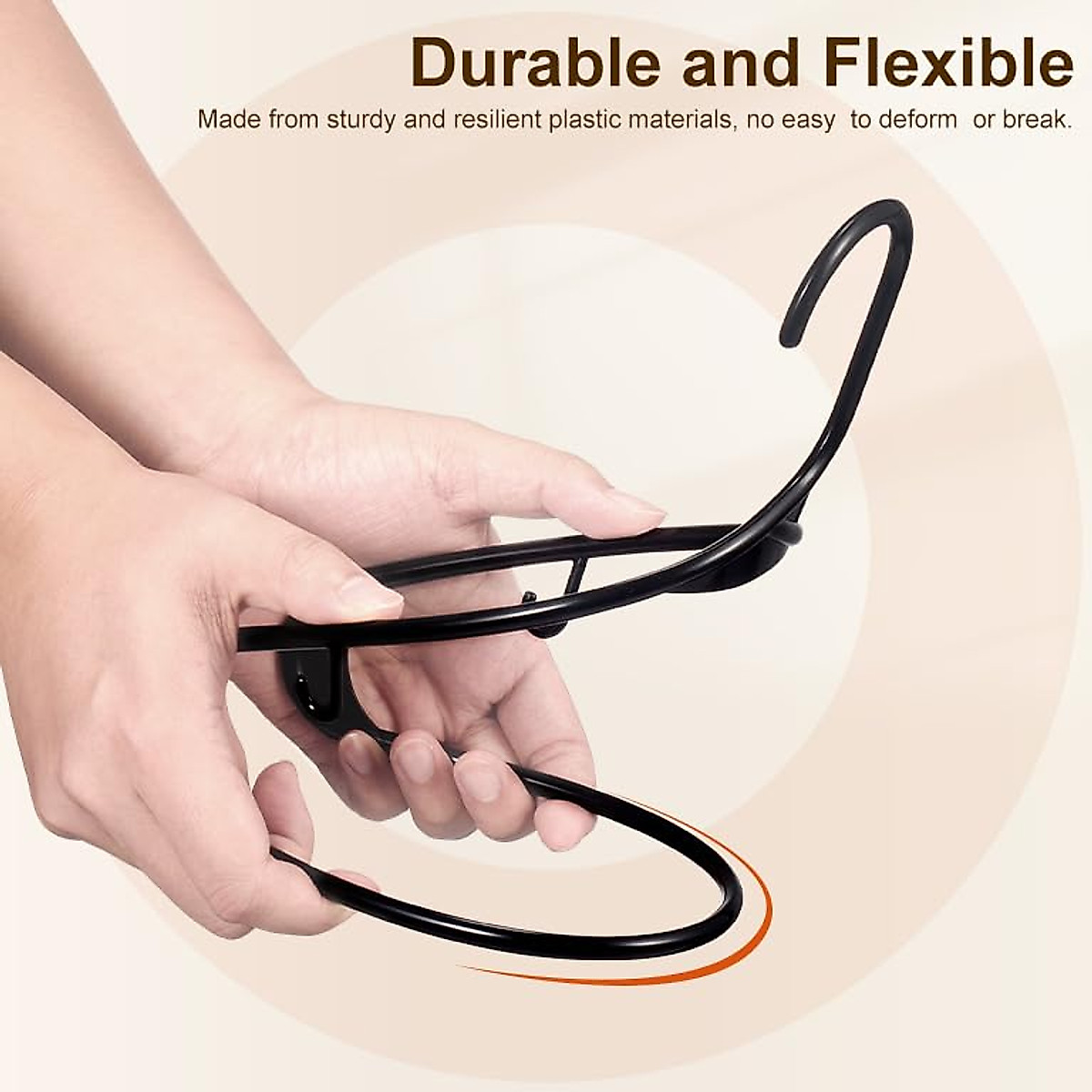 HOUSE DAY Black Plastic Hangers 60 Pack, Durable Clothes Hanger with Hooks, Space Saving Hangers are Perfect for Use in Any Closet, Light-Weight Clothes Hangers Plastic for Everyday Use