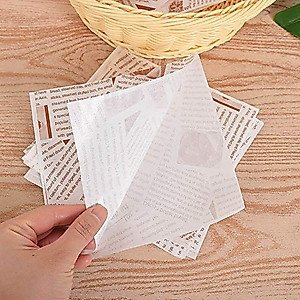 ISKYBOB 100 Sheets Disposable Deli Wrappers Double Open Pretzel Bags Oilproof Food Tissue Paper Sandwich Donut Puff Craft Take Out Pouches for Home, Bakery, Party, Newspaper