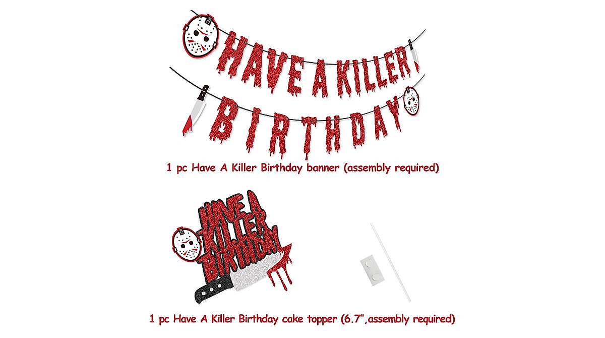 Killer Birthday Party Decorations Kit for Horror Fans