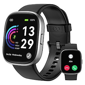 anyloop Smart Watch(Answer/Make Call), 1.83'' HD Smart watches for Men Women, IP68 Waterproof Fitness Tracker with Heart Rate Blood Oxygen Sleep Monitor Step Calorie Counter Pedometer for Android iOS