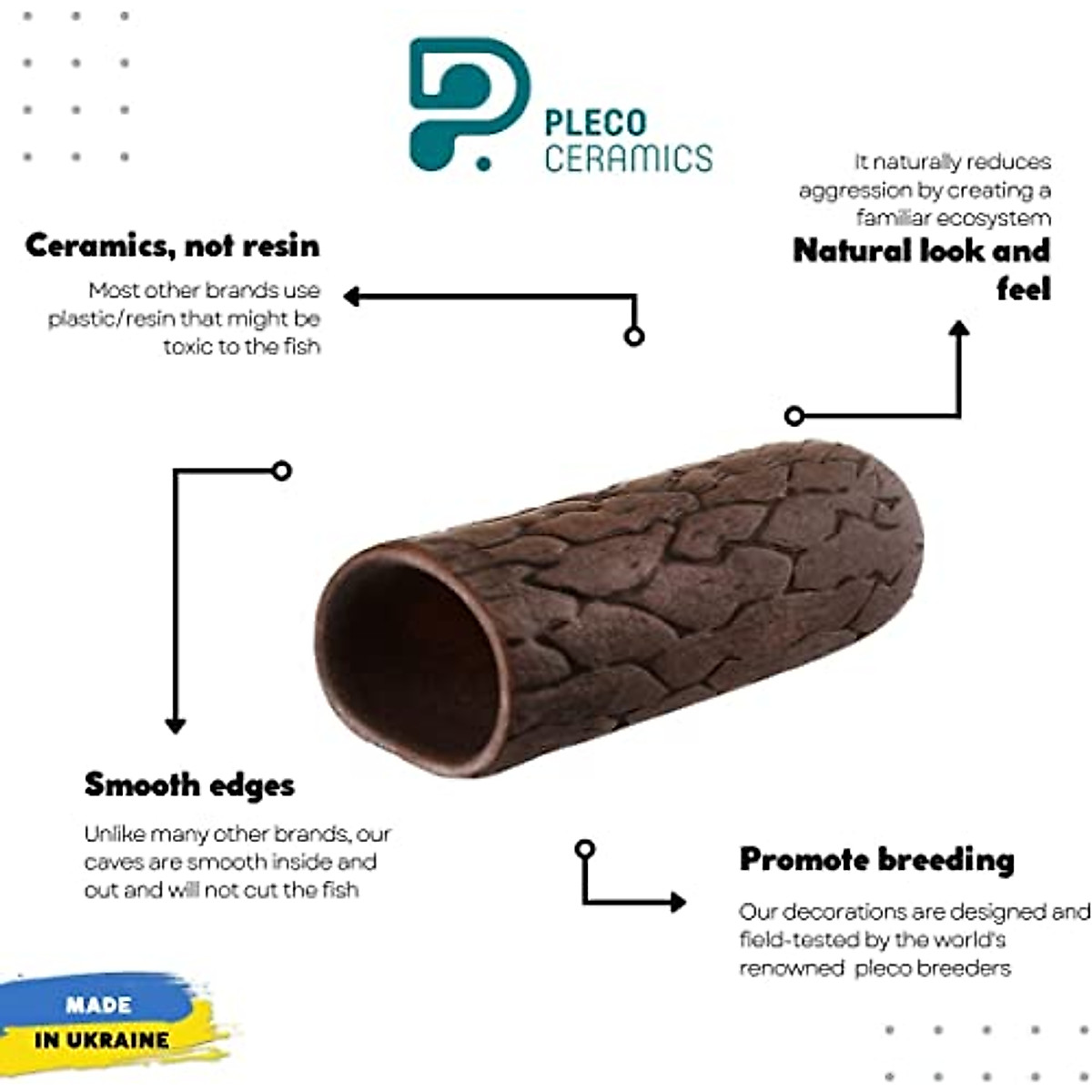 Plecoceramics Pleco breeding Cave Kit 6 pcs Size Small for hypancistrus Zebra L046 bristlenose and Betta Fish