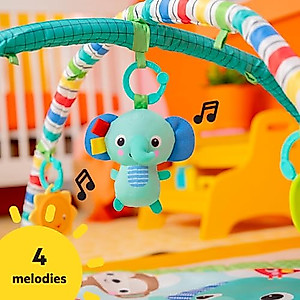 Bright Starts Wild Wiggles Baby Activity Gym & Play Mat with FoldingToy bar, Newborn and up - Green, 18.5” x 29.1” x 29.1”