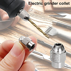 Taiss10PCS Drill Chuck Collet Set, 1/32 "to 1/8" Replacement Brass Quick Rotating Drill Nut for Dremel and Replacement 4485 4486 Keyless Drill Bit Chuck Handle Rotary Tool.