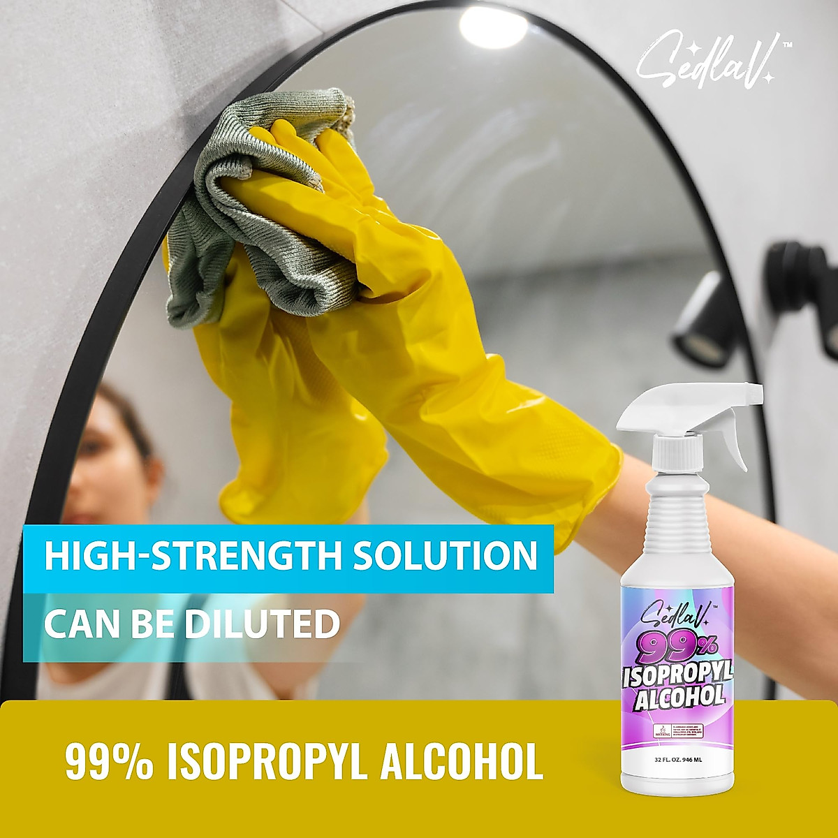 SEDLAV Isopropyl Alcohol 99% Spray 32 Fl Oz Spray Bottle Rubbing Alcohol Sprayer 99 Percent Isopropyl Alcohol Spray Technical Use (1)