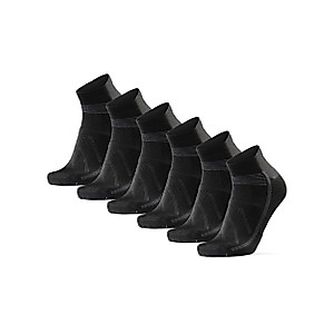 DANISH ENDURANCE 3 Pack Cycling Socks, Low-Cut, Breathable for Men & Women, Black, Large