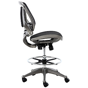 Harwick Evolve All Mesh Heavy Duty Drafting Chair, Gunmetal Finish