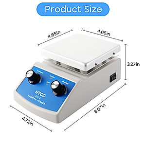 HYCC Magnetic Stirrer Hot Plate Max 716°F, 100-2000RPM Hot Plate with Magnetic Stirrer, 2000mL Magnetic Hotplate Stirrer, Magnetic Stirrer w/Magnetic Stir Bar