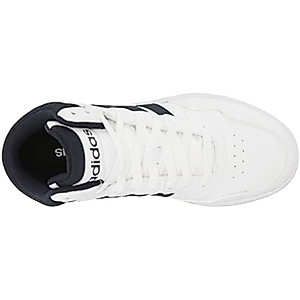adidas Women's Hoops 3.0 Mid Basketball Shoe, White/Legend Ink/Rose Tone, 9.5