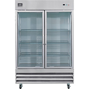 Nexel Reach In Freezer, 2 Glass Doors, 47 Cu. Ft.
