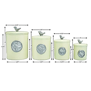 Old Dutch 4 Piece Smooth Finish Canister Set, Cream