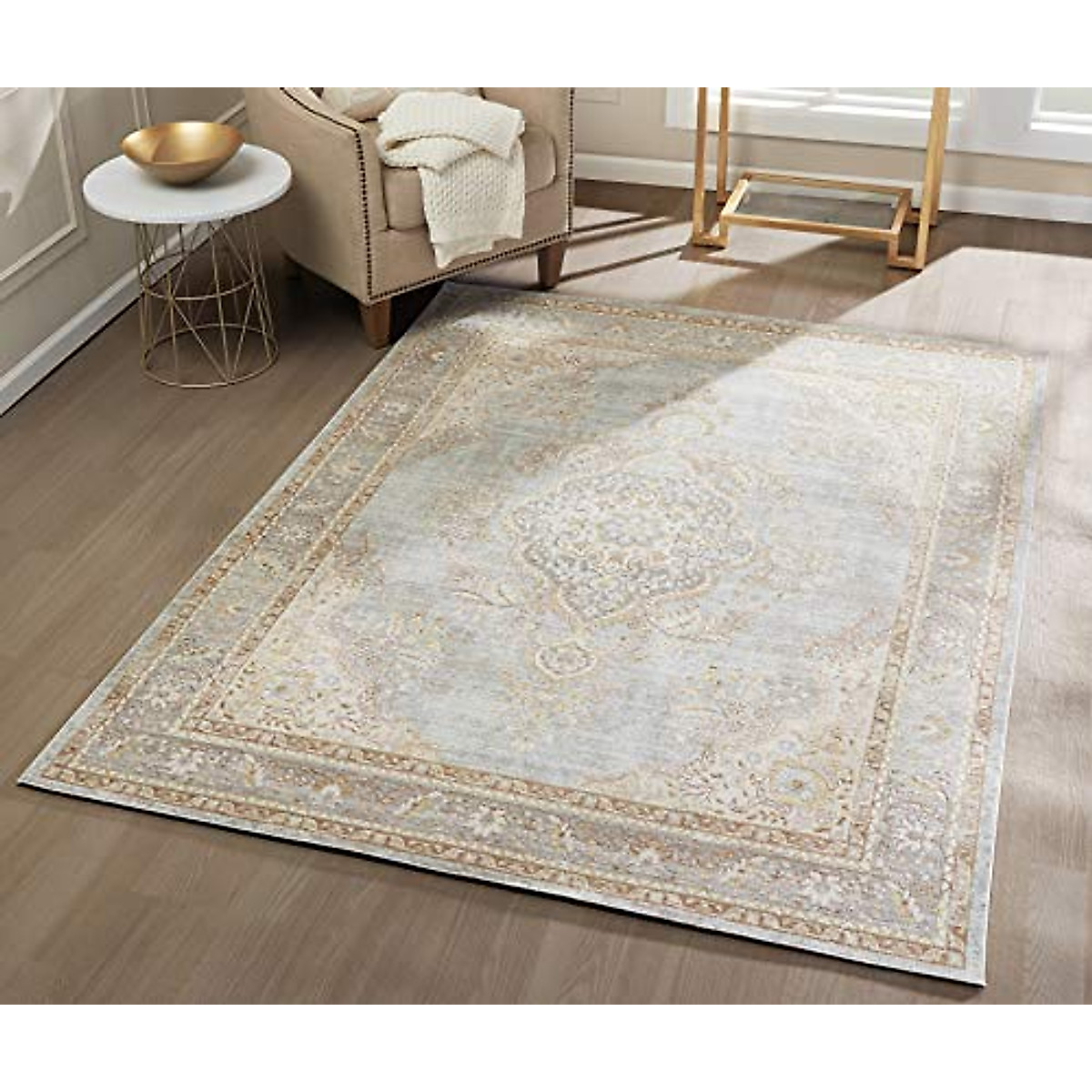 Momeni Rugs Isabella Traditional Medallion Flat Weave Area Rug, 7'10" X 10'6", Blue