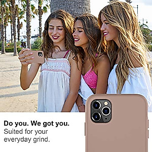 DEENAKIN iPhone 11 Pro Max Case with Screen Protector,Soft Flexible Silicone Gel Rubber Bumper Cover,Slim Fit Shockproof Protective Phone Case for iPhone 11 Pro Max 6.5" Light Brown