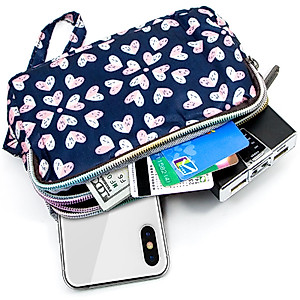 BIAOTIE Large Capacity Wristlet Wallet - Women Printed Nylon Waterproof Handbag Clutch Purse (F-13)