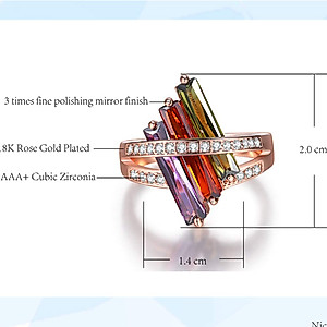 Jude Jewelers Rose Gold Plated Austrian Crystal Chunky Style Cocktail Party Statement Ring (Rose Gold, 8)