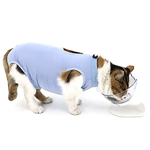 QIYADIN Cat Recovery Suit, Cat Surgical Recovery Suit for Abdominal Wound or Skin Disease, Cat Onesie for Cats after Surgery, Cat Spay Recovery Suit, E-Collar Alternative Pajama Suit for Dogs and Cats