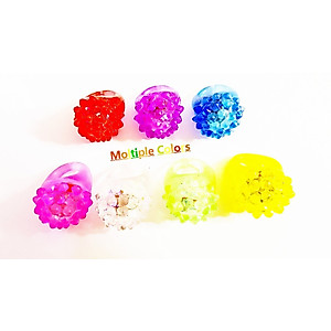 HND® Novety LED Flashing Light Up Jelly Bumpy Ring, For Party,Cutumes,Birthday,Wedding And Any Celebrations. 24-Pack