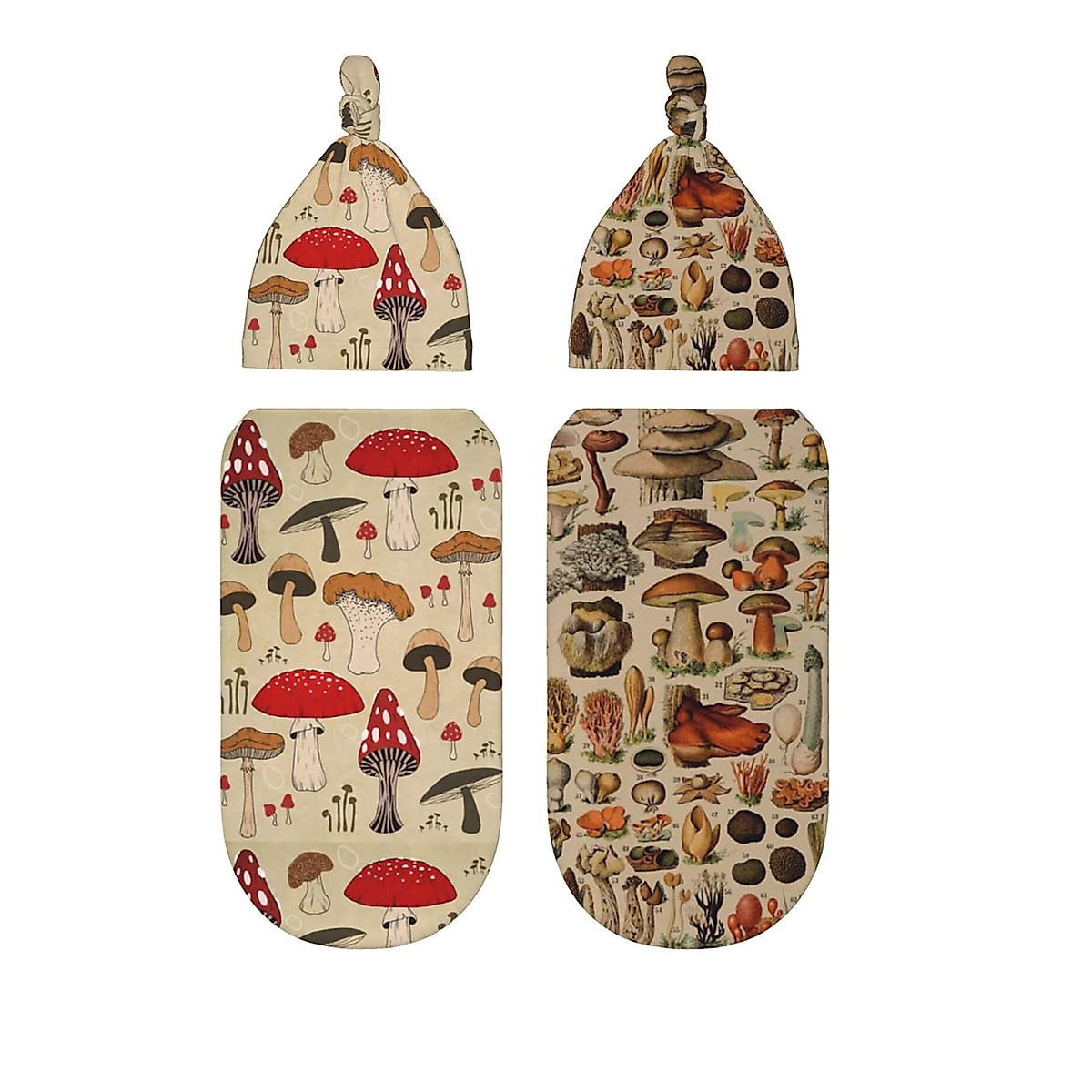 Mushroom Baby Stuff Newborn Swaddle Blanket Baby Blankets Infant Sleep Sack Wrap Soft Stretchy With Beanie Hat For Photography Boy Girl Gifts 2 pack