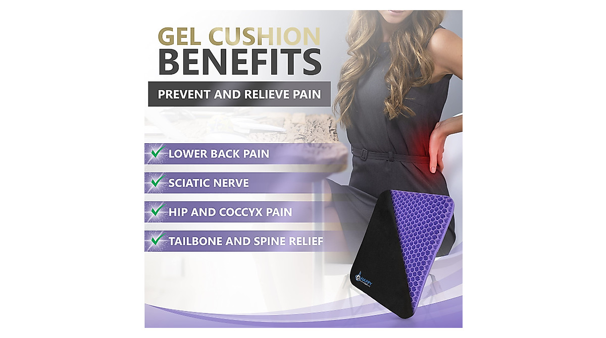 Purple Gel Seat Cushion for Pain Relief & Comfort | Office & Car