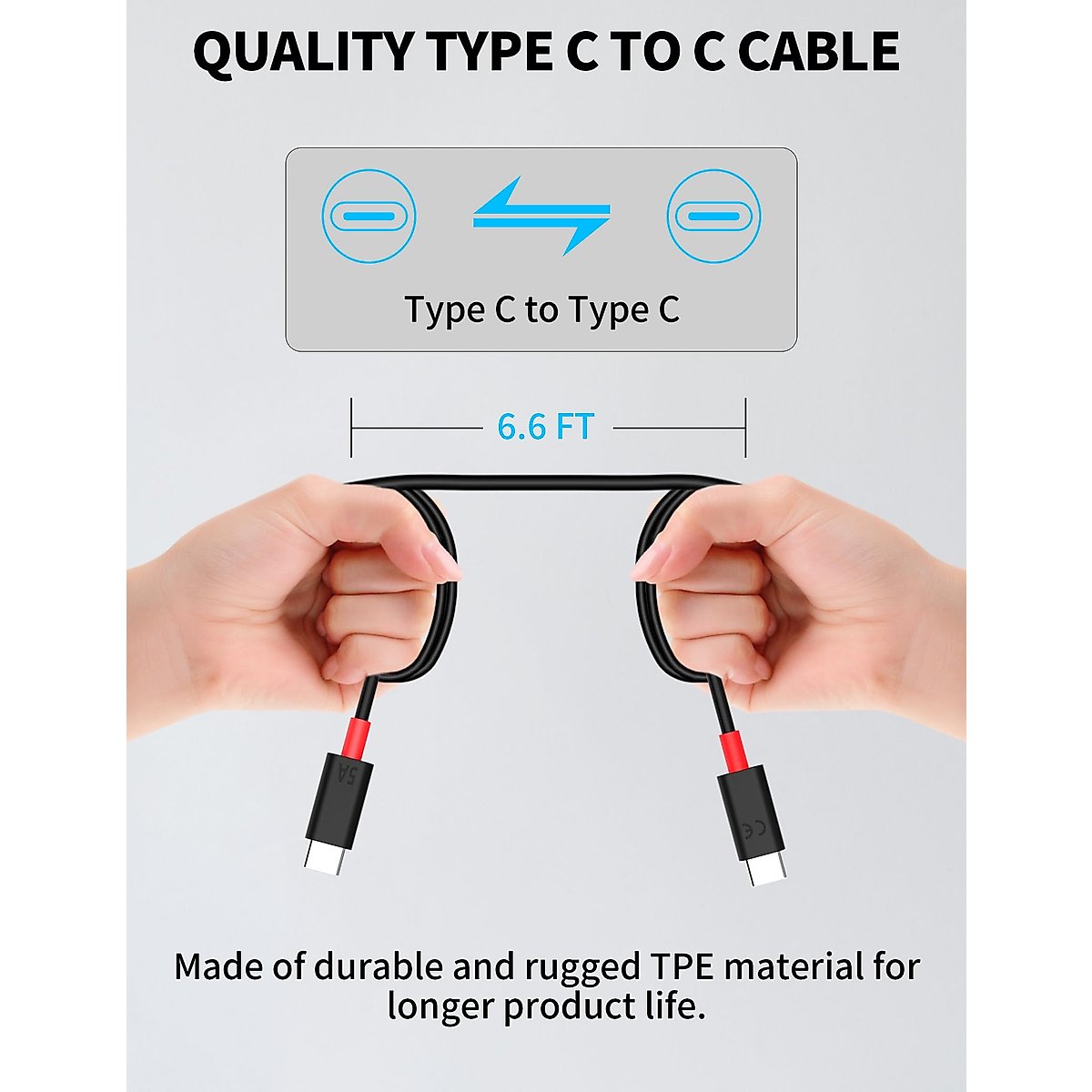 iMangoo USB C to USB C Cable Long Cord 6.6 ft