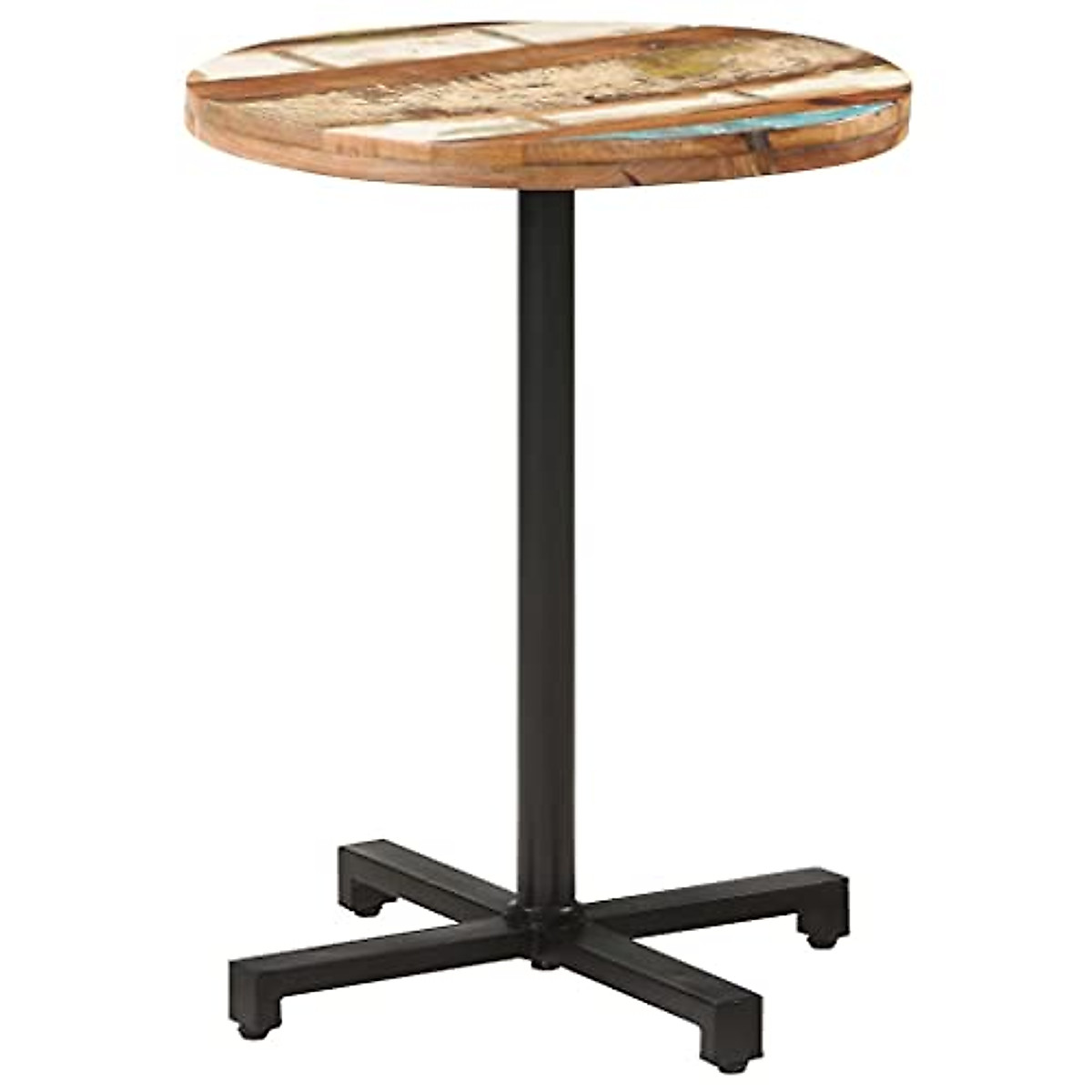 WHOPBXGAD Bistro Table Round,Wooden bar Table, Kitchen Table Suitable for Living Room, Dining Room, Bistro Table,Ø23.6"x29.5" Solid Reclaimed Wood