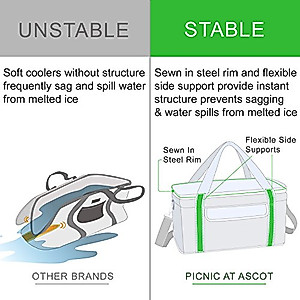 Picnic at Ascot Travel Cooler with Wheels- 64 Can Capacity- Collapsible Leakproof Cooler- Designed & Quality Approved in the USA
