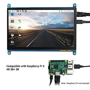 ELECROW 7 Inch Touch Screen Monitor for Raspberry Pi Screen 1024x600 IPS LCD Mini Monitor for Raspberry Pi 5 4 3 400 Windows 11/10/8/7 Driver Free