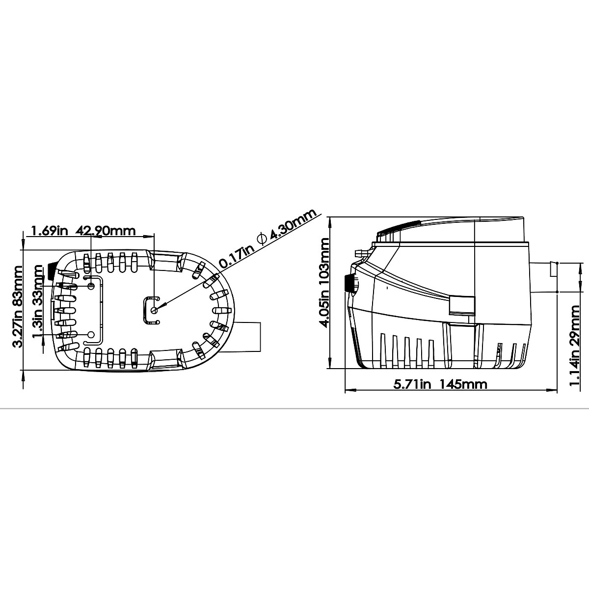 Amarine-made 12v 1100gph Auto Boat Bilge Pump Automatic Submersible Boat Bilge Water Pump (A: 1100gph Auto pump)