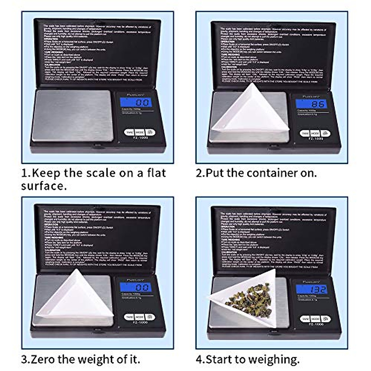𝗙𝘂𝘇𝗶𝗼𝗻 Digital Pocket Scale 1000g/0.1g, Small Digital Scales Grams and Ounces, Herb Scale, Jewelry Scale, Portable Travel Food Scale( Battery Included )