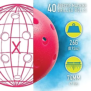 Franklin Sports Outdoor Pickleballs - X-40 Pickleball Balls USA (USAPA) Approved 12 Pack Outside Pink US Open Ball