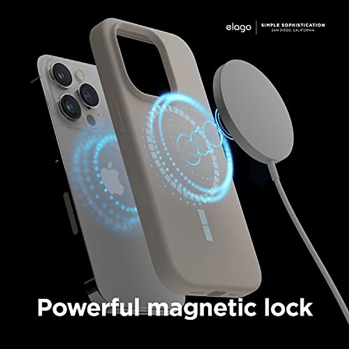 elago Magnetic Case Compatible with MagSafe iPhone 14 Pro Max Case MagSafe - Built-in Magnets, Liquid Silicone Case, Shockproof, Strong Magnet - 6.7 inch [Stone]