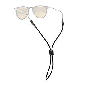 Chums Slim Retainer - Adjustable Thin Silicone Unisex Eyewear Keeper (Black)