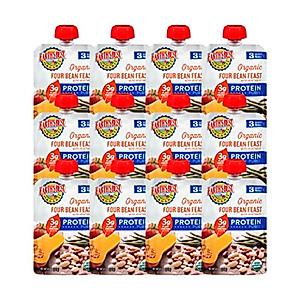 Earth's Best Organic Toddler Food Pouches, Toddler Protein Puree for Kids 2 Years and Older, Organic Four Bean Feast, 4.5 oz Resealable Pouch (Pack of 12)