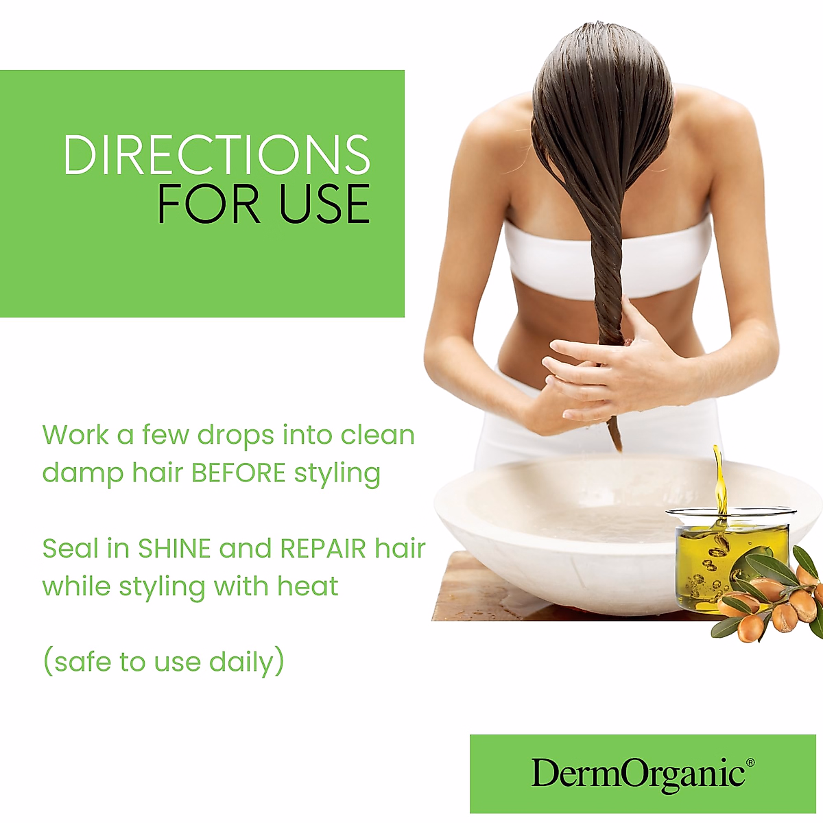 DermOrganic Organic Argan Oil - LEAVE IN TREATMENT 4 oz (1 PACK)