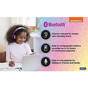 eKids That Girl Lay Lay Bluetooth Headphones, Wireless Headphones with Microphone, Kids Headphones for School, Home, or Travel