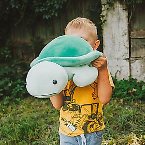 WEIGEDU Tortoise Sea Turtle Stuffed Animal Plush Toy, Tortoise Turtle Cushion Pillow for Girls Boys Kids Bedtime Birthday Christmas Toddler Gift, 16.5 inches