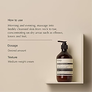 Aesop Resolute Hydrating Body Balm - Hydrate and Nourish The Skin - Formulated with Shea Butter, Oils of Wheat Germ, and Sweet Almond - 16.7 oz