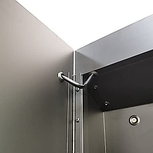 JimsMaison 30x26 inch Silver LED Mirror Bathroom Medicine Cabinet with Double Doors, Space Iron Mirror Storage Cabinet with Defog Function, Dimmable Lights Brightness, Surface or Wall-Black Inner