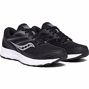 Saucony mens Cohesion 13 Walking Shoe, Black/White, 10.5 Wide US