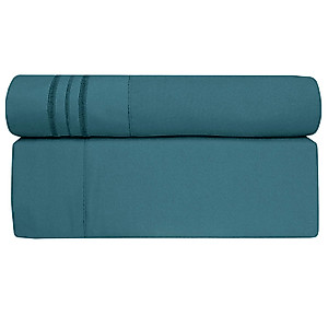 Twin Sheets - Breathable Luxury Sheets with Full Elastic & Secure Corner Straps Built In - 1800 Supreme Collection Extra Soft Deep Pocket Bedding Set, Sheet Set, Twin, Teal