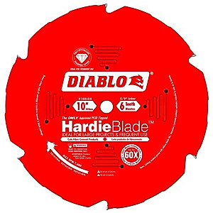 Freud Diablo 10"x6 Tooth Polycrystalline Diamond Tipped Cement Saw Blade 5/8"