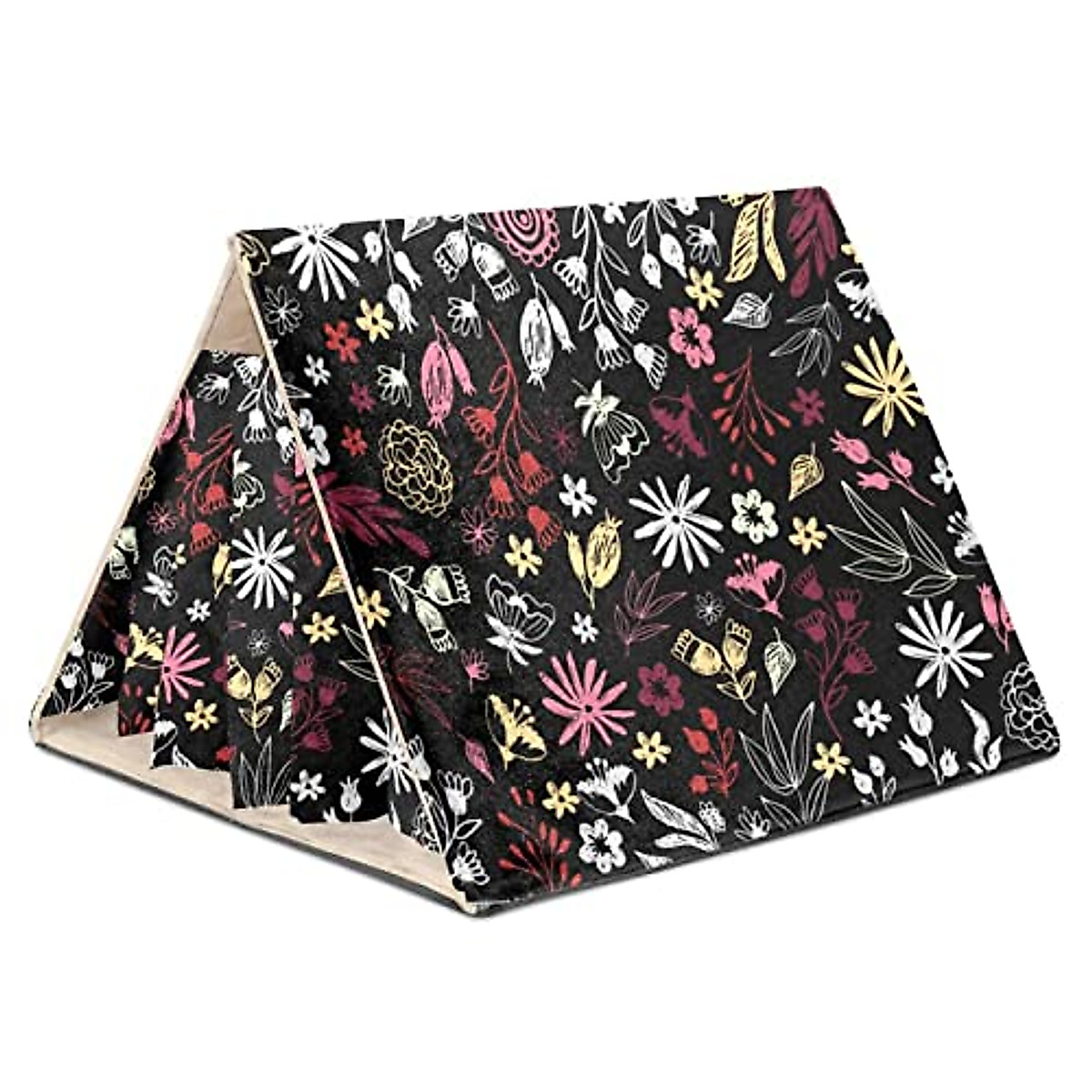 Y-DSIWX Guinea Pig Hideout Cozy Hamster House Cave for Bunny Chinchilla Hedgehog Small Animal Colourful Flowers Leaves